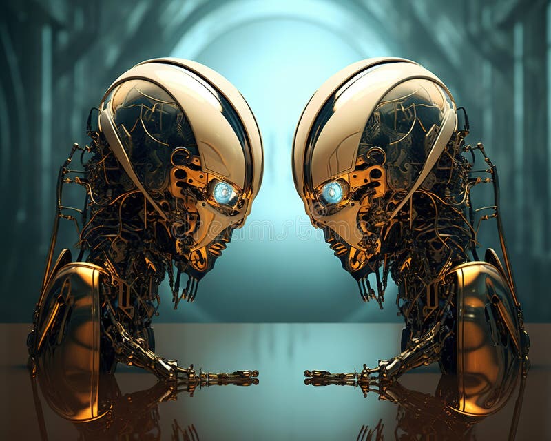 Reflections of an Old Robot. Stock Photo - Image of robotic, concept ...
