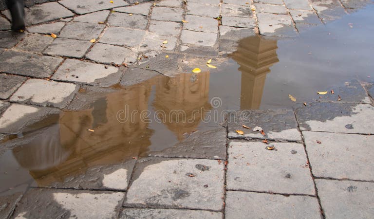 Reflections in a puddle stock image. Image of view, nicholas - 269138115