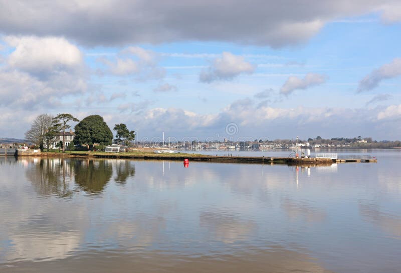 Reflections in the River Exe, Devon Stock Photo - Image of cloud ...