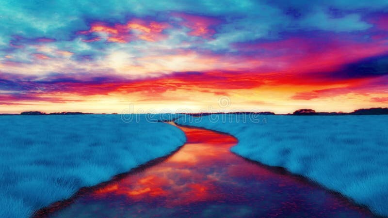 Reflections in the River at Sunset - Loop Nature Landscape Background ...