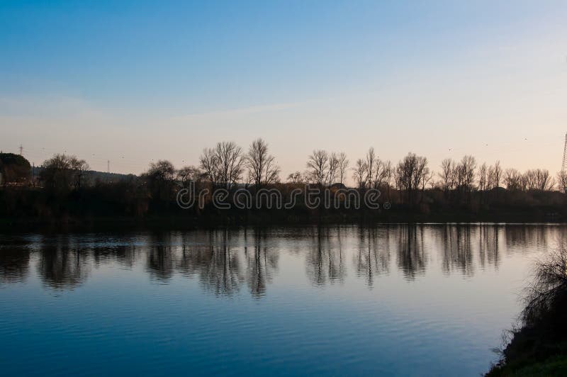 Reflections on the River Water Stock Photo - Image of lake, trees ...