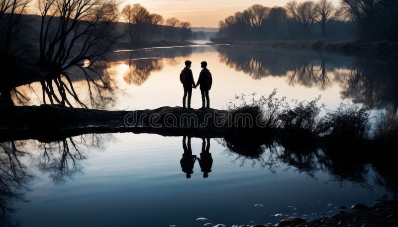 Reflections by the Riverside Stock Image - Image of outdoor, standing ...