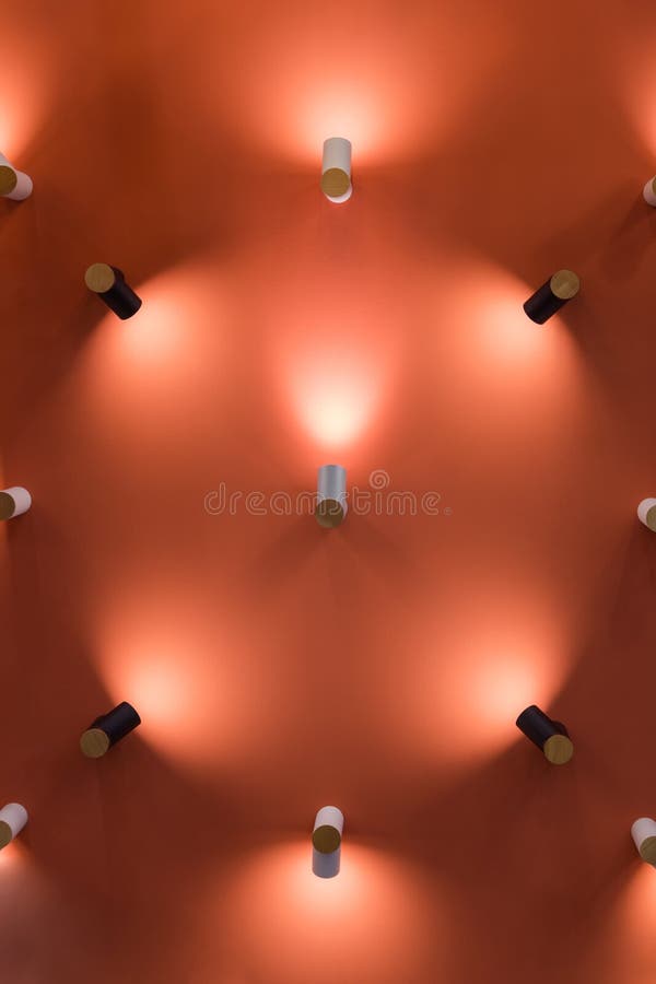 Reflections and Shadows of Lamp on the Wall. LED Decoration Lights Idea ...