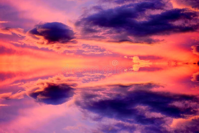 Reflections of the Sky As the Sun Sets Stock Photo - Image of high ...