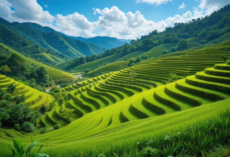 Reflections of Sky and Clouds in the Water, Lush Vegetation, Creating a ...