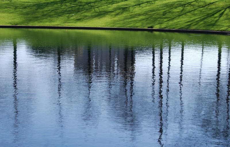 Reflections and Spring Grass Stock Photo - Image of blue, tree: 4395226
