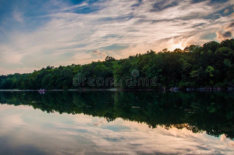 Reflections at Sunset in Lake Marburg, Codorus State Park, Pennsylvania ...