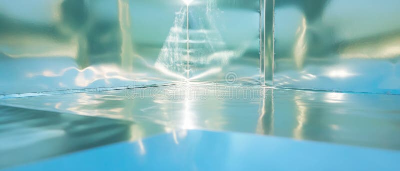 Reflections and Textures of Polished Aluminum in a Smooth, Reflective ...