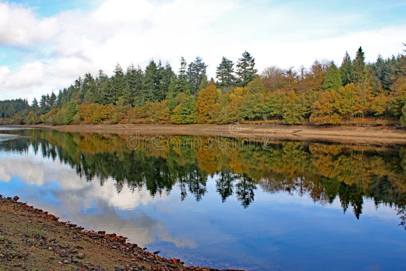 Reflections in Tottiford Reservoir, Devon Stock Photo - Image of park ...
