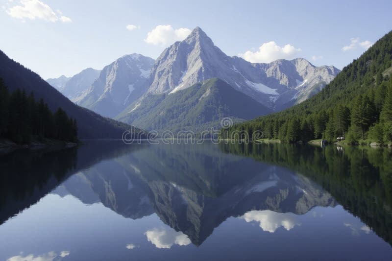 Reflections of the Trees in a Still Mountain Lake, Symmetry, Calm ...