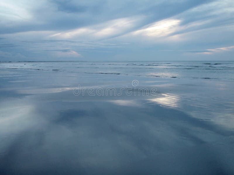 Reflections on the Water. Brazilian Beach. Stock Image - Image of calm ...