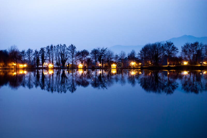 Reflections on Water Surface Stock Photo - Image of reflections, night ...