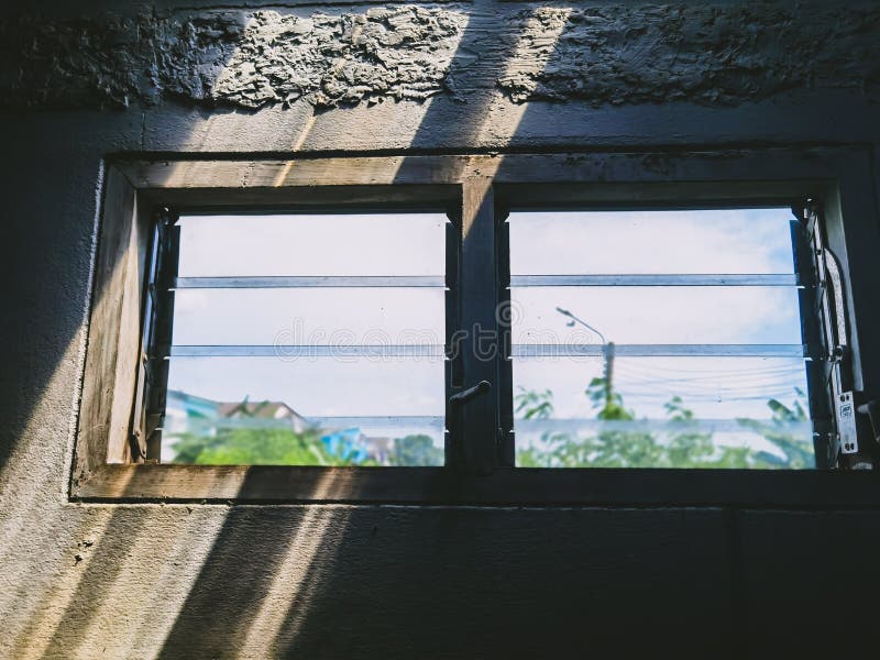 Reflections in a Window in Downtown Santa Fe Showing a Very Blue Sky ...