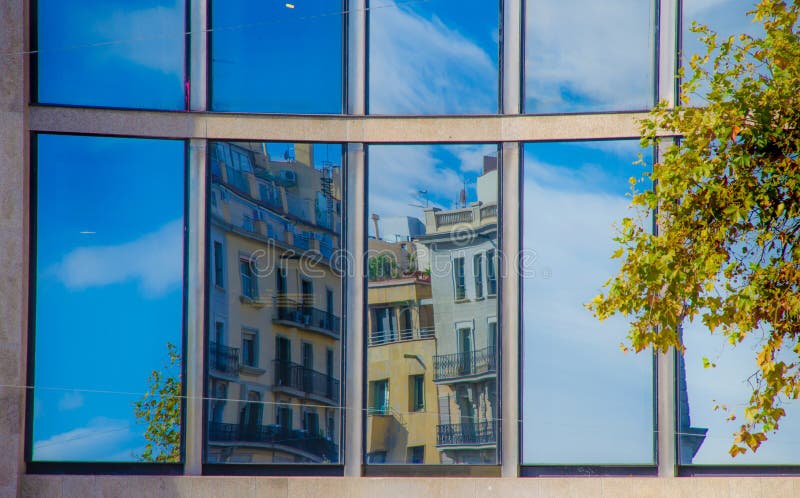 Reflections in windows stock photo. Image of urban, steel - 36004210