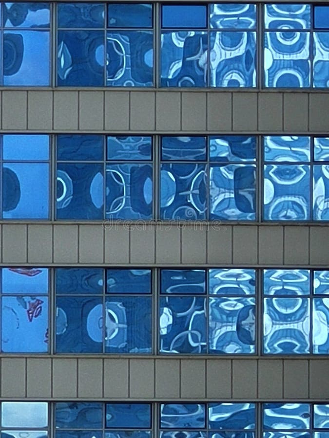 Reflections in Windows. Glass Building with Reflections. Background ...