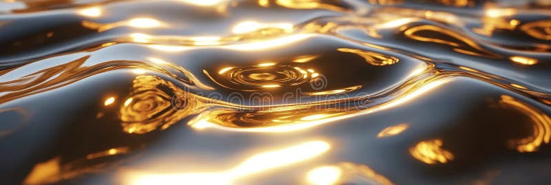 Reflective Abstract Background, Luxury Gold Liquid with Ripples Waves ...