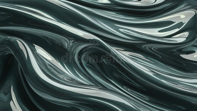 Reflective, Abstract Liquid Metal Design in Motion Stock Illustration ...