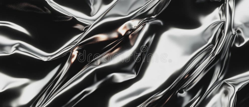 Reflective Aluminum Foil Texture Capturing Light and Shadow in ...