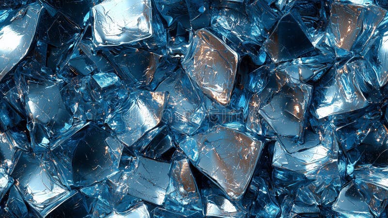 Reflective Blue Crystals with Iridescent Shine Stock Image - Image of ...