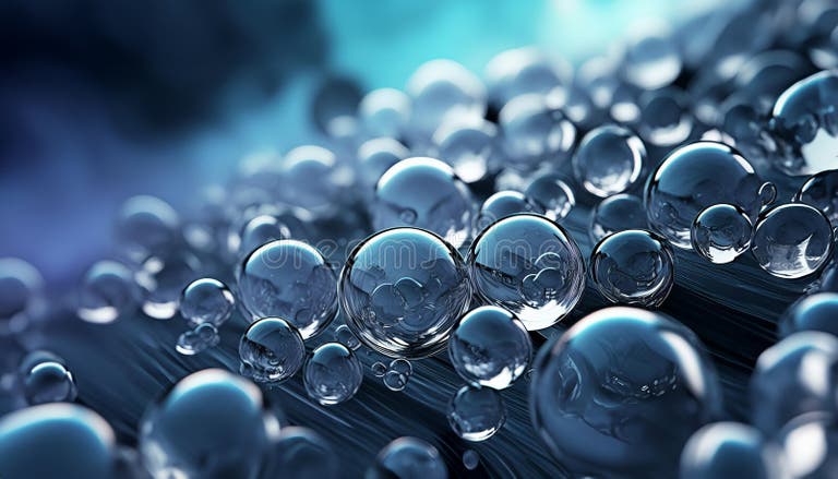 Ethereal Spheres in Blue stock illustration. Illustration of glasslike ...