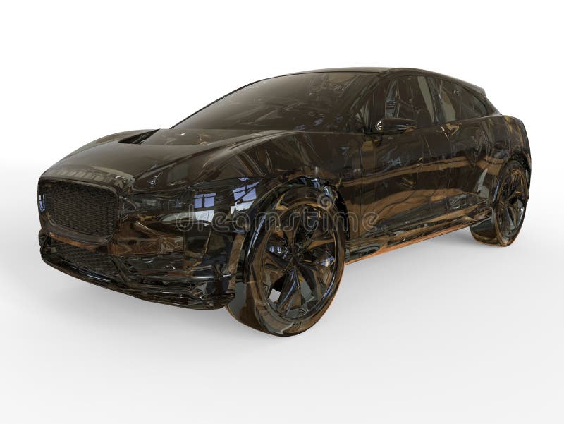 Reflective Car 3D Illustration Stock Illustration - Illustration of ...