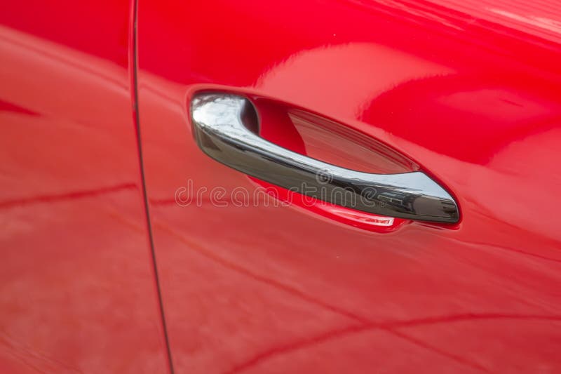 A Reflective Car Door Handle Stock Photo - Image of reflective, shiny ...