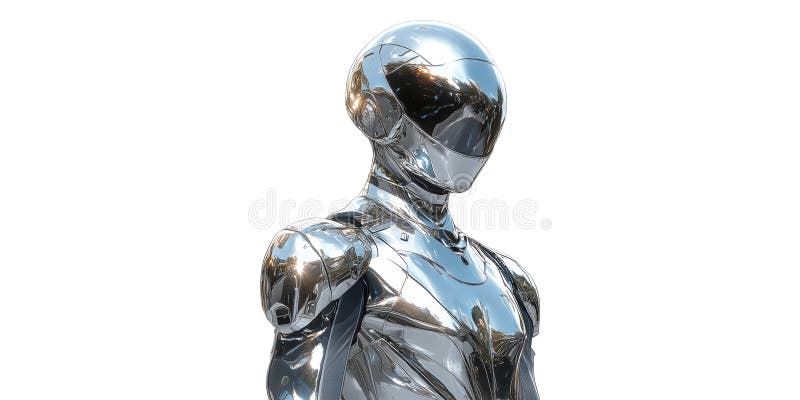 Reflective Chrome Mannequin Torso Isolated on Transparent Background ...