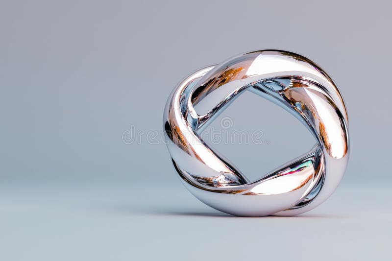 Reflective Chrome Sphere with Abstract Shapes Stock Illustration ...