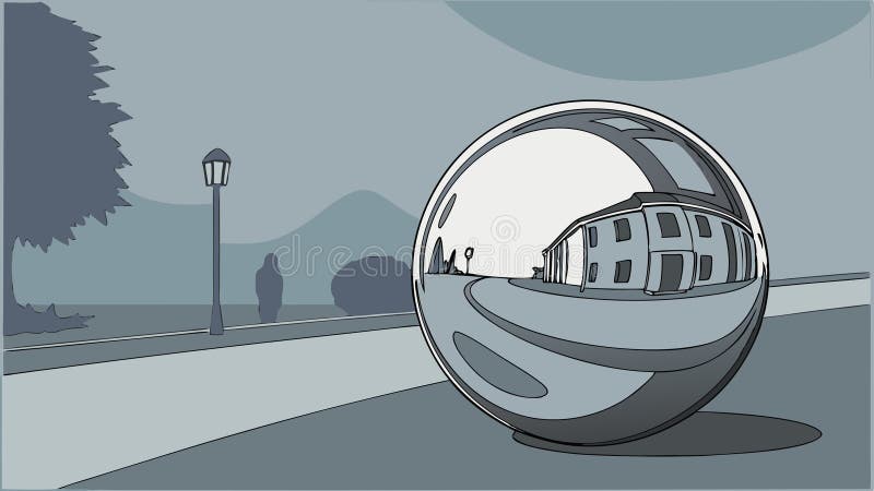Reflective Chrome Sphere, Modern Art and Design Element, Vector Design ...