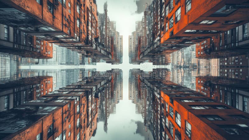 Reflective Cityscape: Geometric Architecture and Urban Symmetry Stock ...