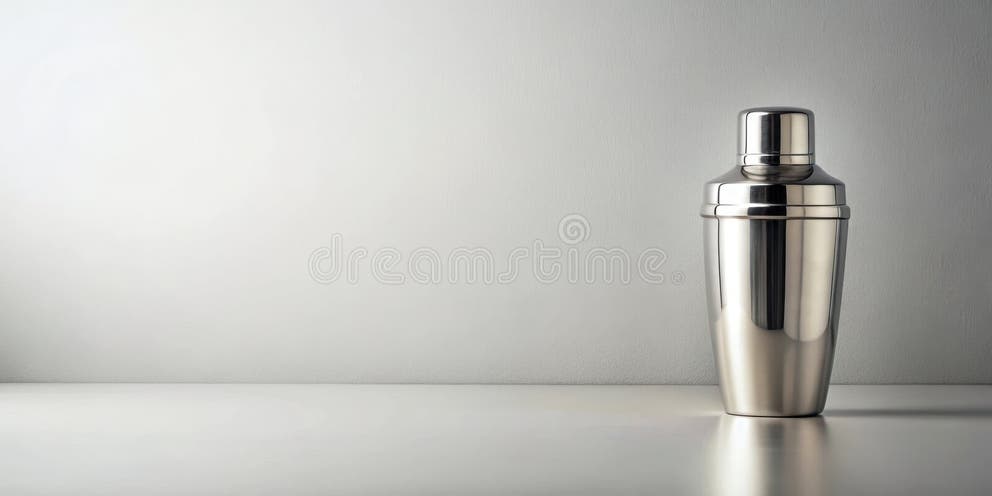 Reflective Cocktail Shaker on a Plain White Surface. Generative AI ...