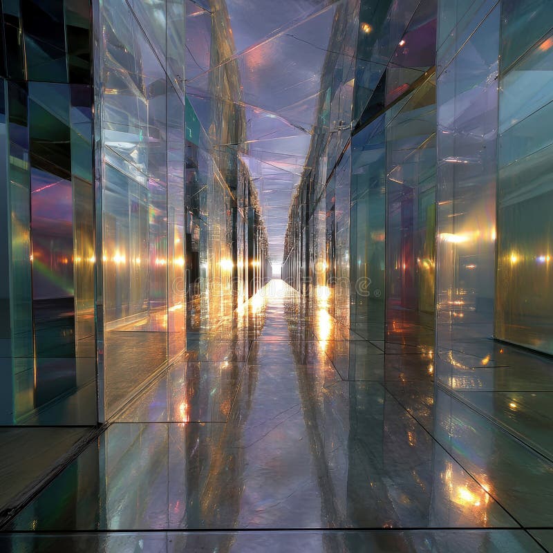 A Reflective Corridor with Colored Liquid-filled Transparent Walls ...
