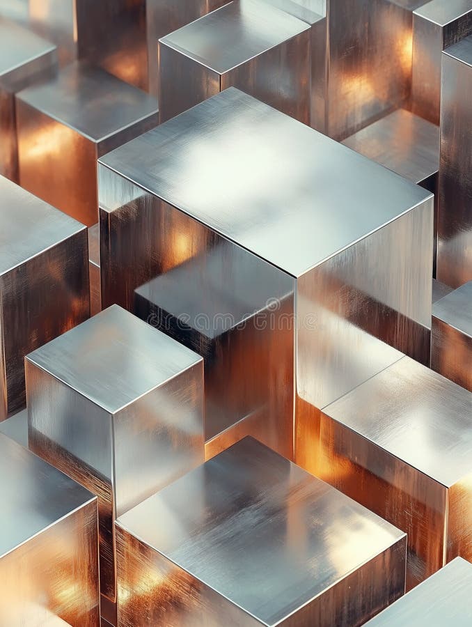 Reflective Cubes Modern Geometry Exploration in Visual Art Space Stock ...