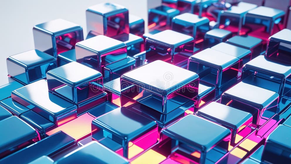 Reflective 3D Shapes in Various Sizes Create a Visually Striking ...