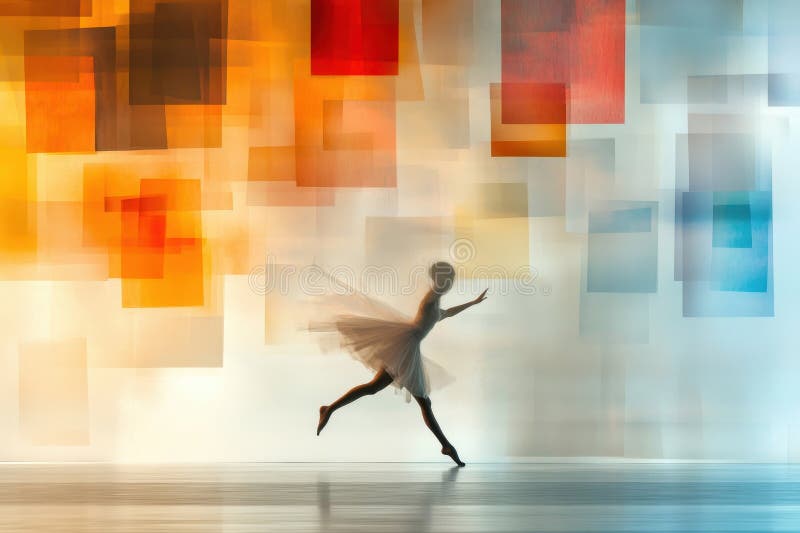 Reflective Dance with Colorful Torn Paper Elements Stock Illustration ...