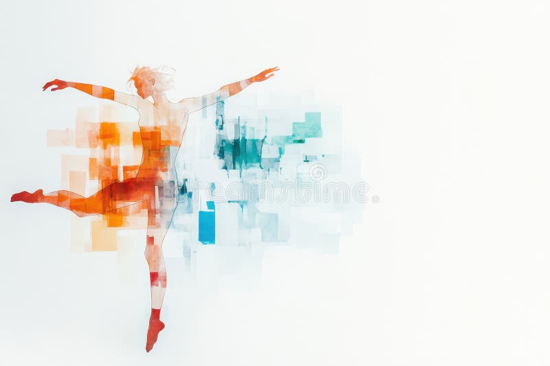 Reflective Dance with Torn Paper Elements Stock Illustration ...