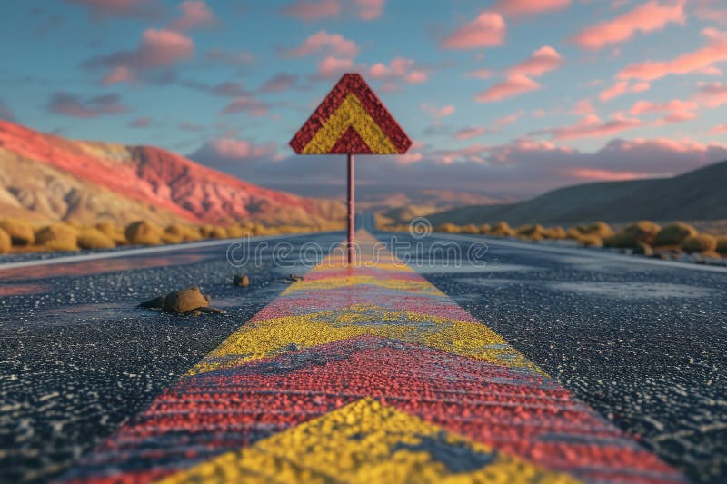 Reflective Diamond-shaped Road Sign 3D Road Sign with Vibrant Colors ...