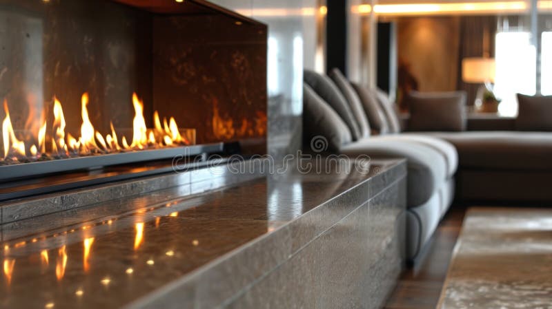 The Reflective Fireplace Surround Reflects the Surrounding Decor ...