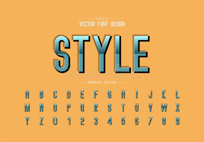 Reflective Font and Alphabet Vector, Gradient Style Typeface and Letter ...