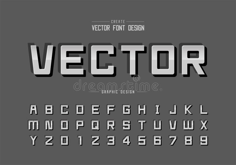 Reflective Font and Alphabet Vector, Gradient Letter Style Typeface and ...