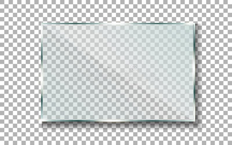 Reflective Glass Banner. Clear Glass. Shiny Frame. Isolated Vector ...