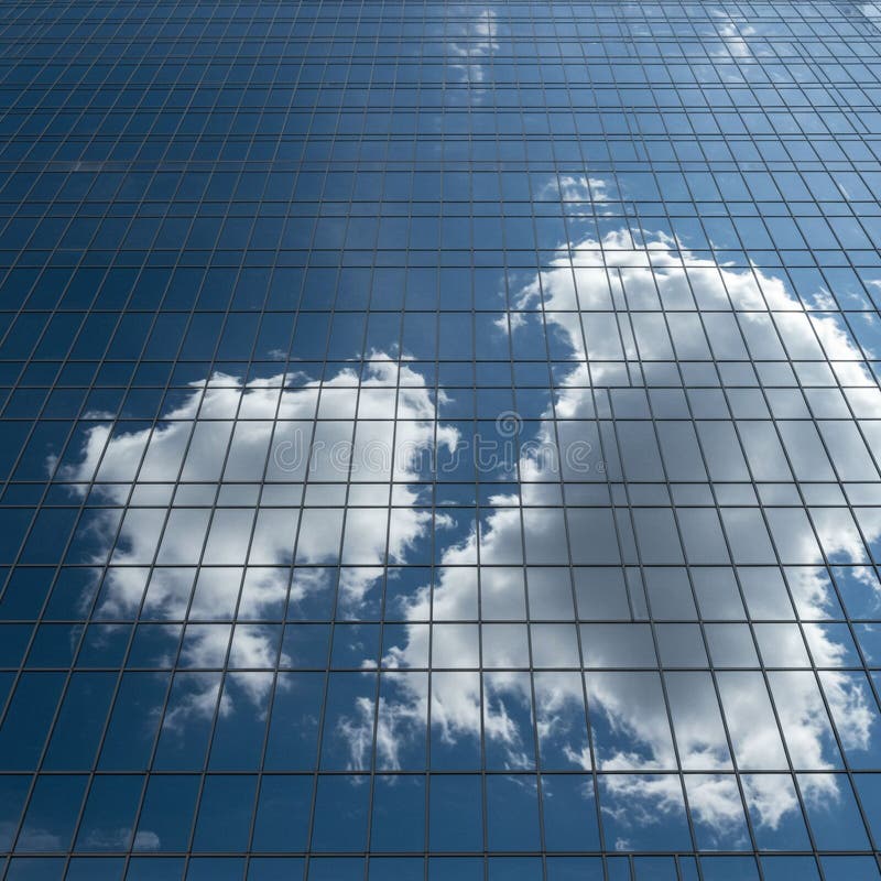Reflective Glass Facade of a Modern Building, Displaying the Sky with ...