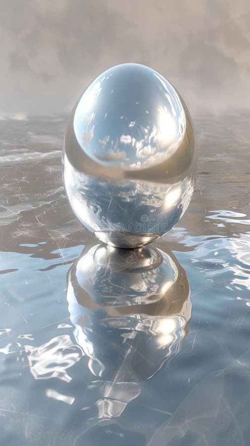 Reflective Glass Sphere with Cloudy Sky Reflection Stock Photo - Image ...