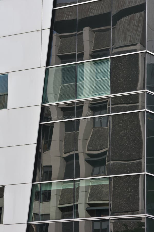 Reflective Glass Wall of Office Building Stock Image - Image of ...