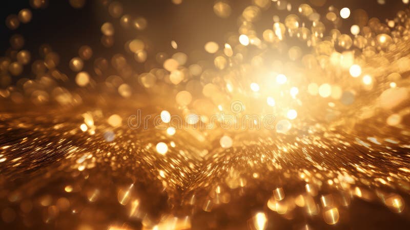 Reflective Gold Glitter Falling Stock Illustration - Illustration of ...