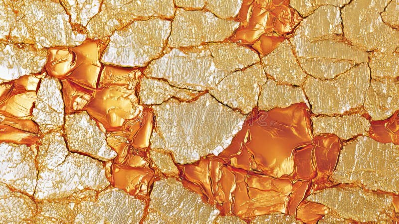 Reflective Gold Metallic Surface Background with Cracks and Texture ...