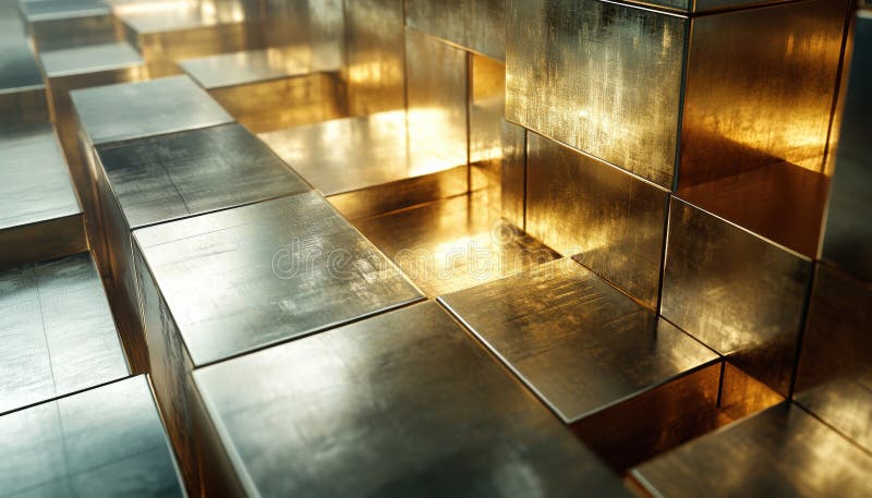 250 Reflective Golden Cubes Stock Photos - Free & Royalty-Free Stock ...