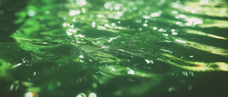 Reflective Green Algae Texture on Water Surface Creating a Slimy ...