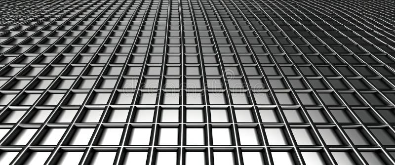 Reflective Grid Pattern on Modern Metallic Surface Stock Image - Image ...
