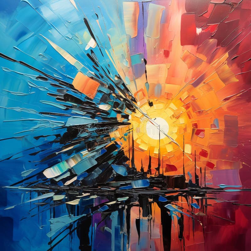 Reflective Harmony: Abstract Reflections Merging in Perfect Balance Stock Photo - Image of ...